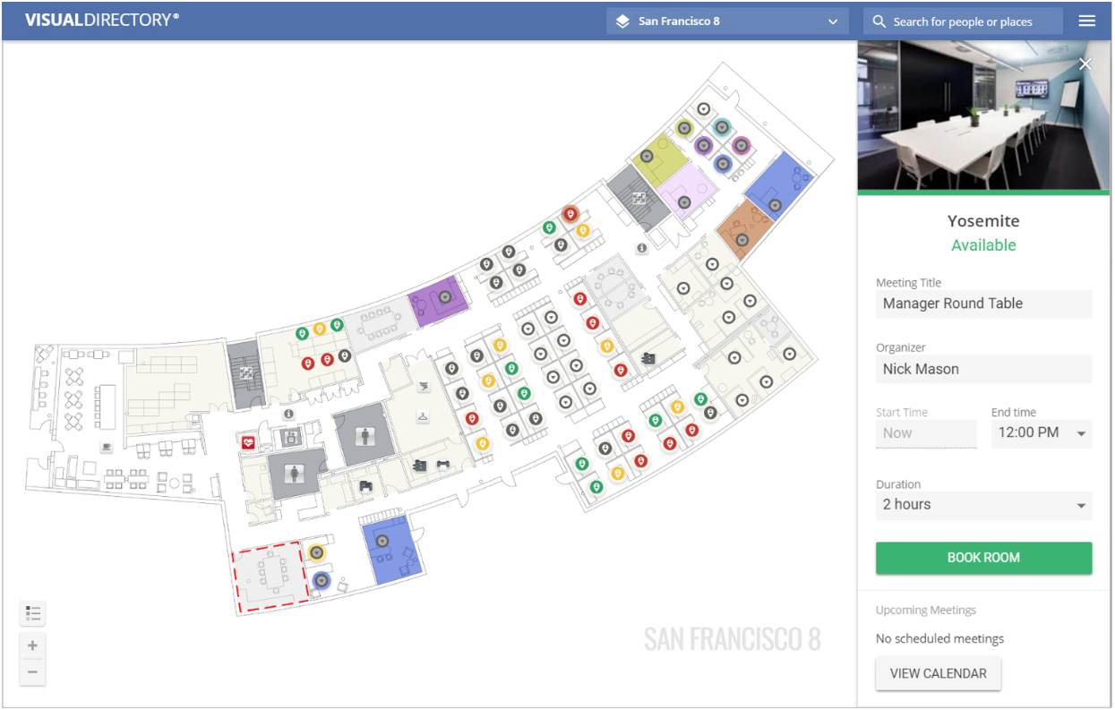 Booking Rooms using Visual Directory