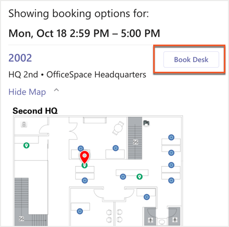 Booking a Desk with Microsoft Teams