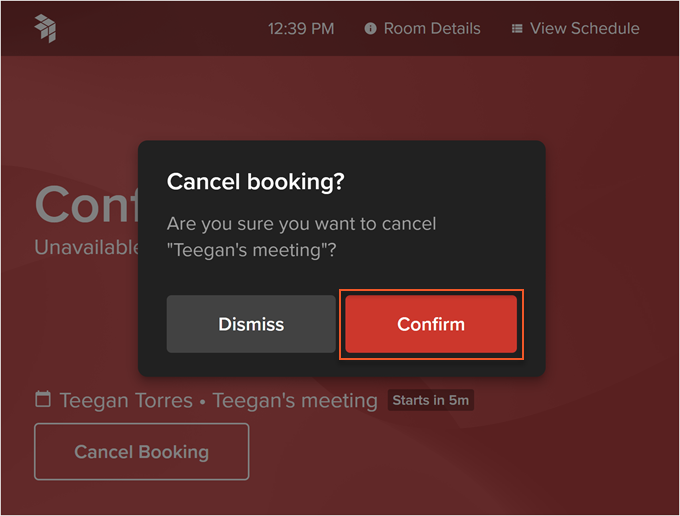 Managing Your Booking with Room Displays