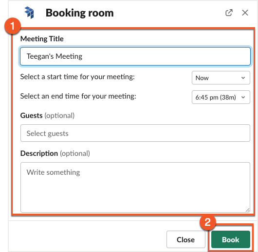 Booking a Room with Slack