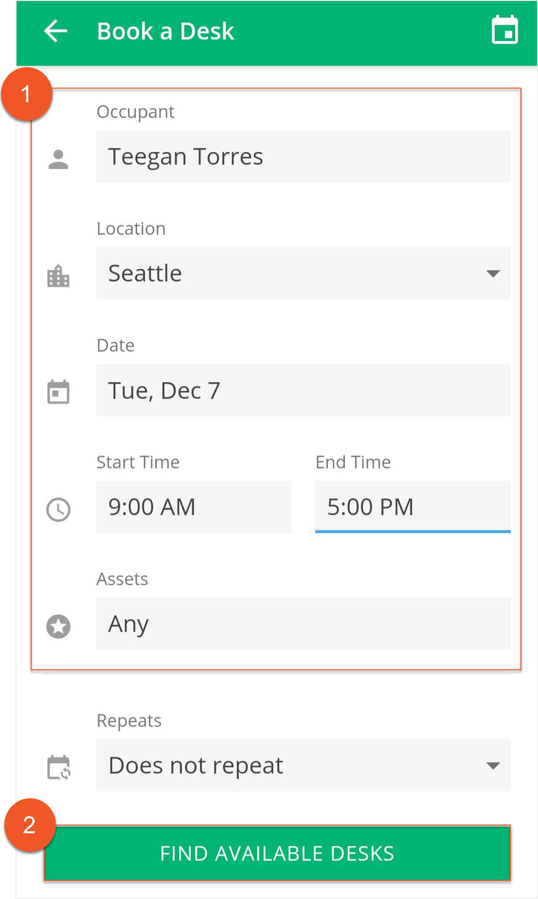 Booking a Desk using the OfficeSpace Mobile App