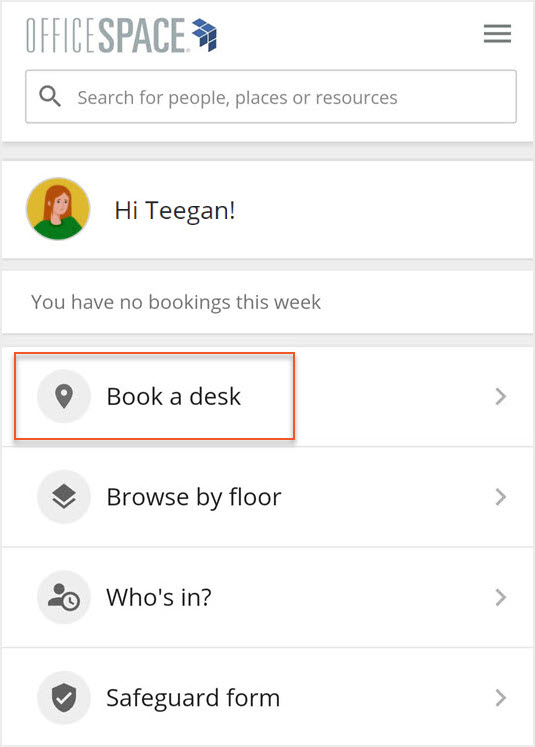 Booking a Desk using the OfficeSpace Mobile App