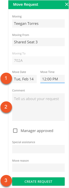 Requesting a Move in Visual Directory