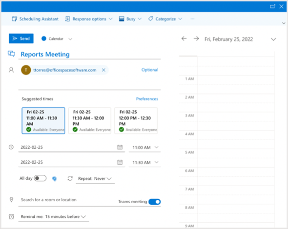 Using OfficeSpace with Outlook