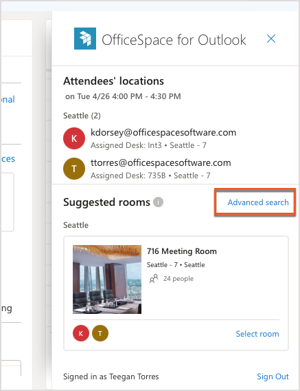 Using OfficeSpace with Outlook