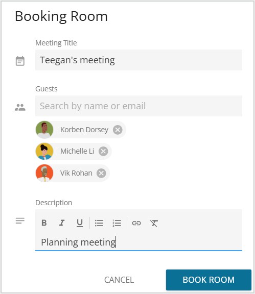 Booking a Room with a Request
