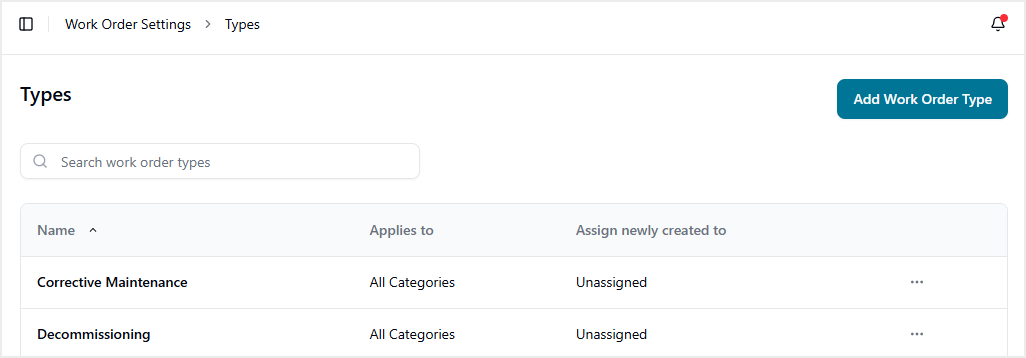 Managing Work Order Settings in Asset Management